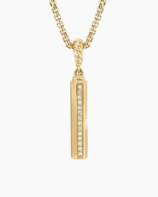 David Yurman 18k Yellow Gold Barrel Amulet With Diamonds - Diamond