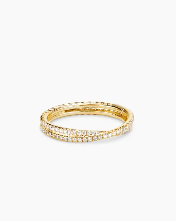David Yurman Dy Crossover® Micro Pavé Band Ring - Diamond