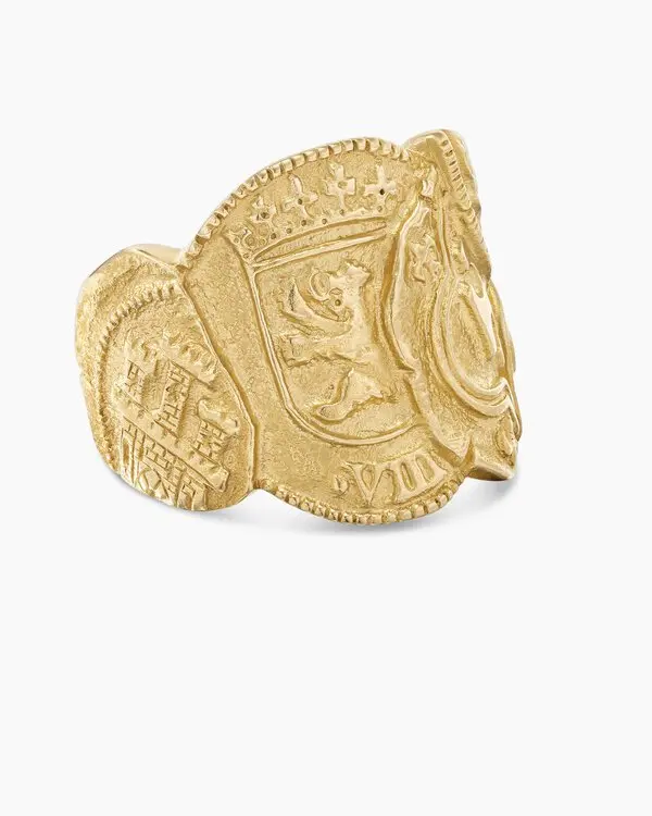 David Yurman Shipwreck Signet Ring - All 18k Yellow Gold