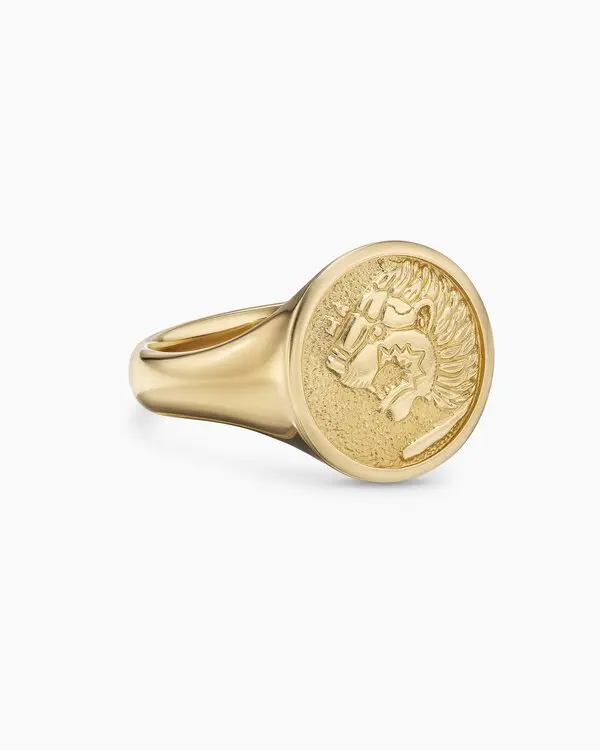 David Yurman 18k Yellow Gold Petrvs Lion Pinky Ring - All 18k Yellow Gold
