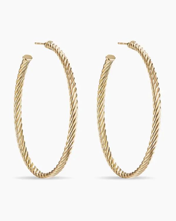 David Yurman Cablespira® Hoop Earrings - All 18k Yellow Gold