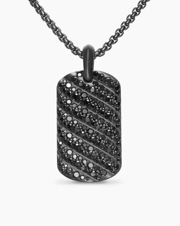 David Yurman Sculpted Cable Tag - Black Diamond