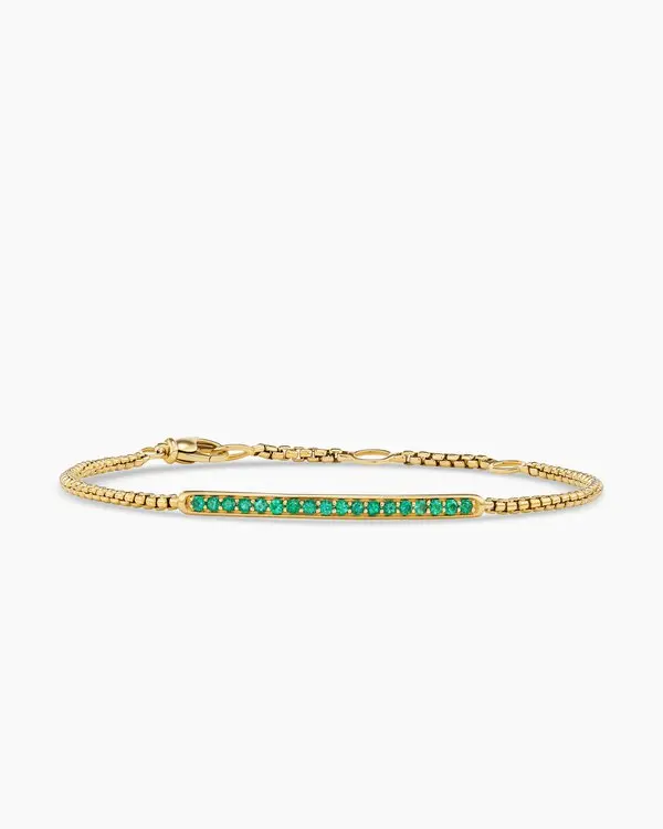 David Yurman Petite Pavé Bar Bracelet - Emerald