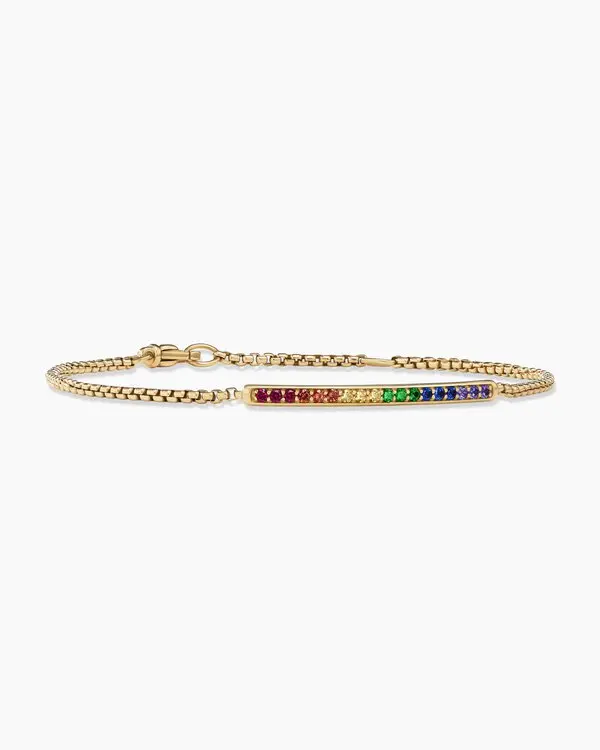 David Yurman Petite Pavé Bar Bracelet - Rainbow