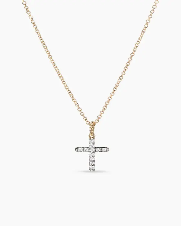 David Yurman Cable Collectibles Cross Necklace - Diamond