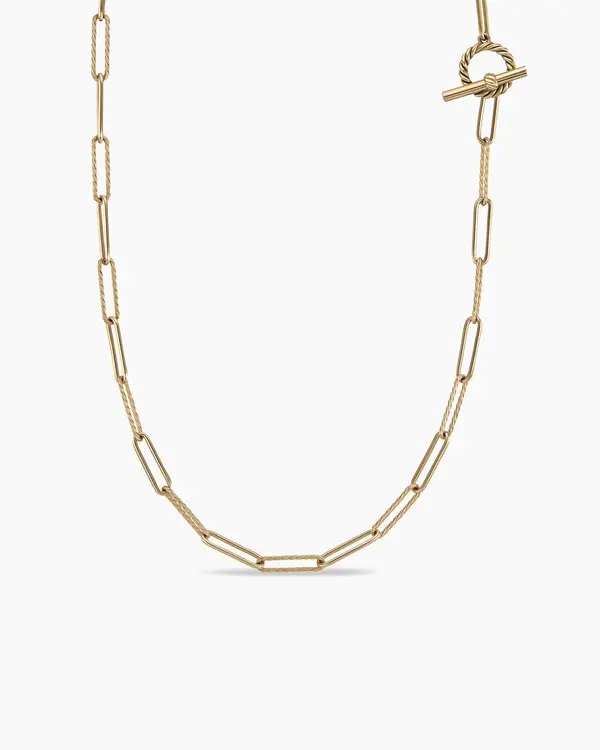 David Yurman Dy Madison® Elongated Chain Necklace - All 18k Yellow Gold