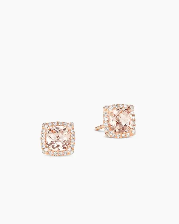 David Yurman Petite Chatelaine Stud Earrings - Morganite