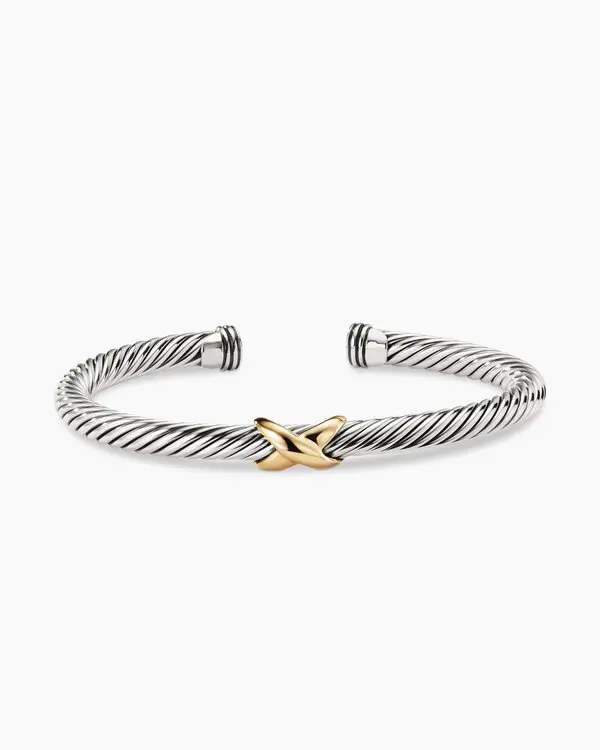 David Yurman X Classic Cable Station Bracelet - Sterling Silver/14k Yellow Gold