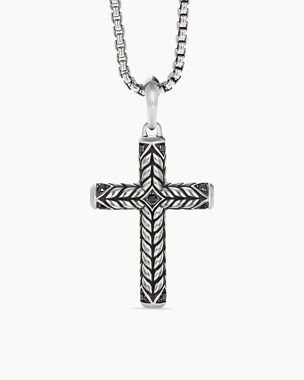 David Yurman Chevron Cross Pendant - Black Diamond