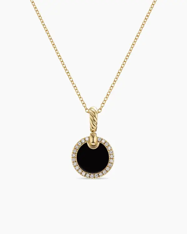 David Yurman Petite Dy Elements® Pendant Necklace With And Diamonds - Black Onyx