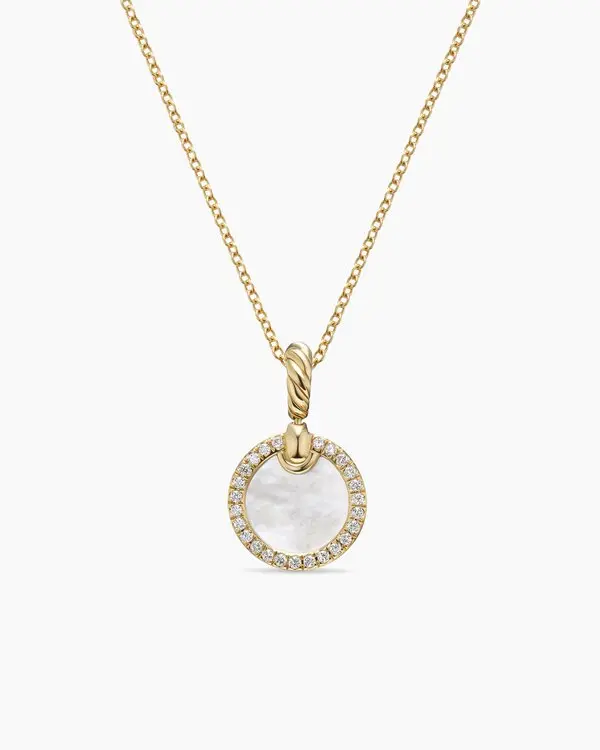 David Yurman Petite Dy Elements® Pendant Necklace With And Diamonds - Mother Of Pearl