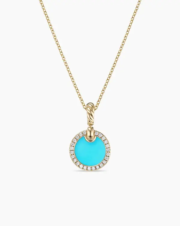 David Yurman Petite Dy Elements® Pendant Necklace With And Diamonds - Turquoise