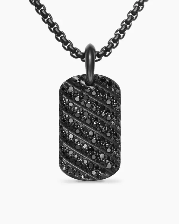 David Yurman Sculpted Cable Tag - Black Diamond