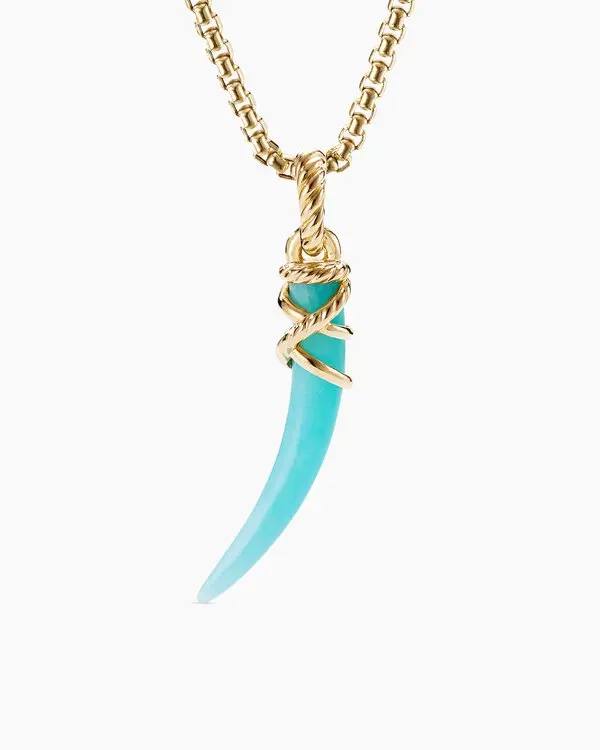 David Yurman Tusk Amulet With And 18k Yellow Gold - Amazonite