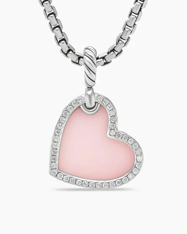 David Yurman Dy Elements® Heart Amulet - Pink Opal