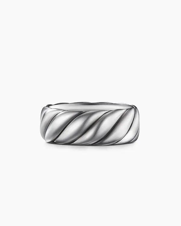 David Yurman Sculpted Cable Contour Band Ring - All Sterling Silver
