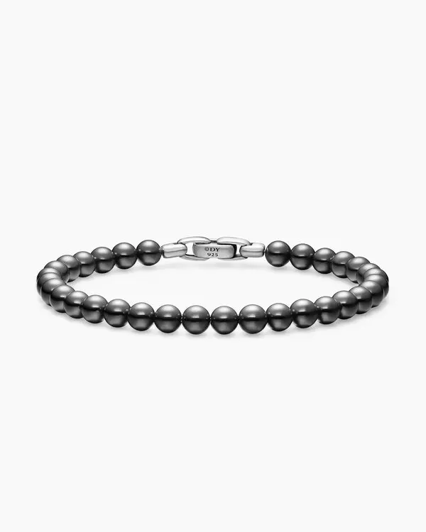 David Yurman Sterling Silver Tiger's Eye Spiritual Bead Bracelet - Hematine