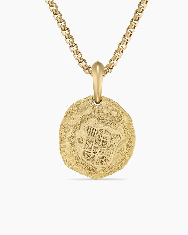 David Yurman Shipwreck Coin Amulet In 18k Yellow Gold - All 18k Yellow Gold