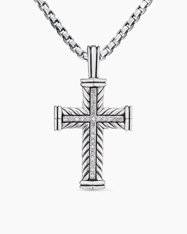 David Yurman Chevron Cross Pendant - Diamond