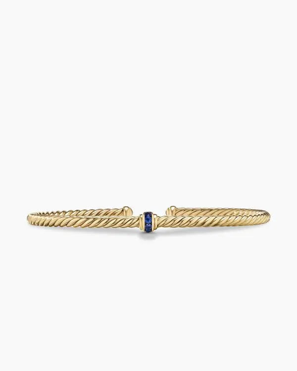 David Yurman Classic Cablespira® Station Bracelet - Light Blue Sapphire