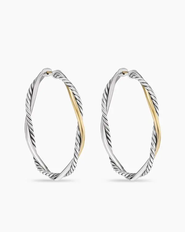 David Yurman Infinity Hoop Earrings - Sterling Silver/14k Yellow Gold