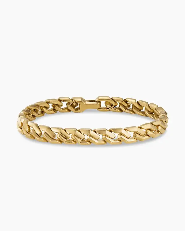 David Yurman Curb Chain Angular Link Bracelet - All 18k Yellow Gold