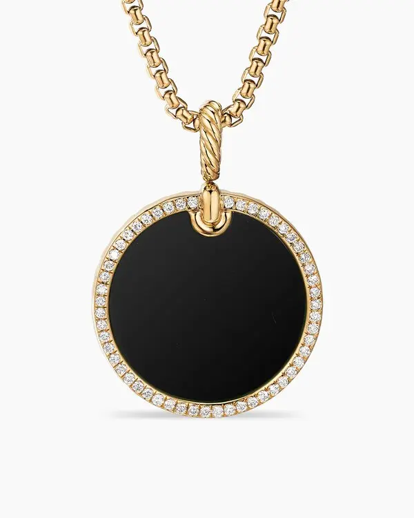 David Yurman Dy Elements® 18k Yellow Gold And Diamond Pendant - Black Onyx