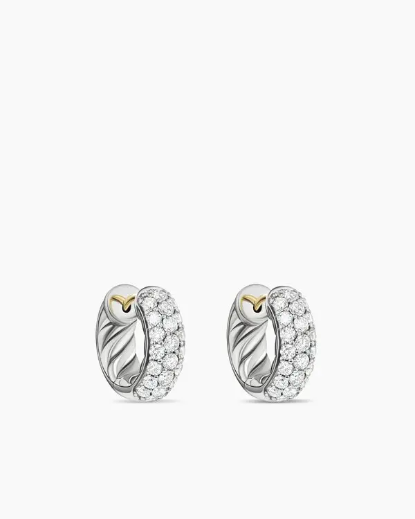 David Yurman Dy Mercer® Micro Hoop Earrings With Diamonds - Diamond