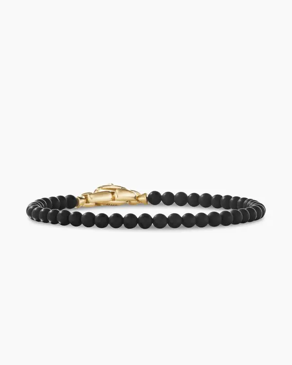 David Yurman Spiritual Beads Bracelet With And 18k Yellow Gold - Black Onyx