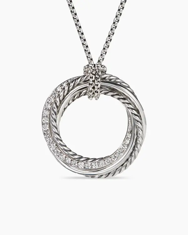 David Yurman Crossover Pendant Necklace With Diamonds - Diamond