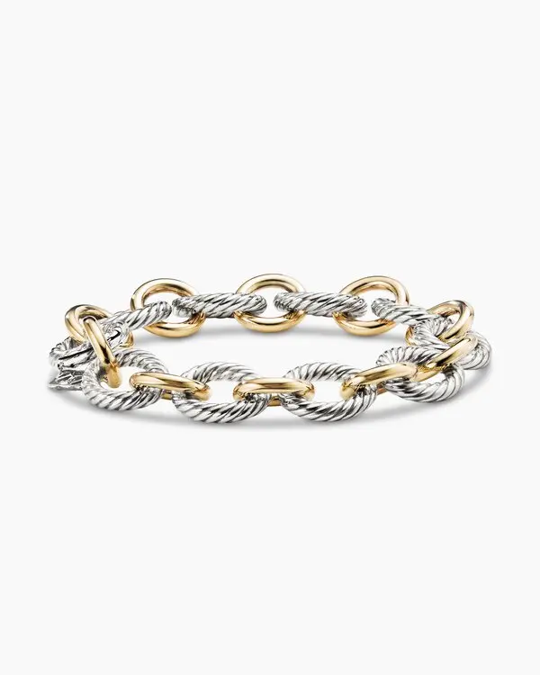 David Yurman Oval Link Chain Bracelet - Sterling Silver/18k Yellow Gold