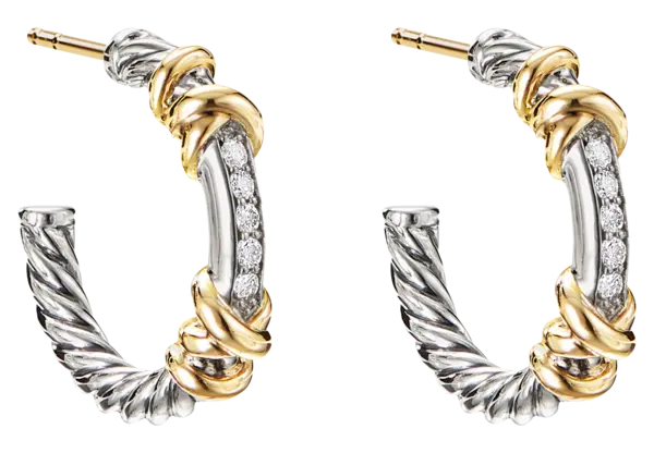 David Yurman Petite Helena Hoop Earrings - Diamond