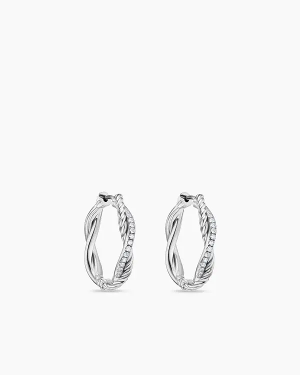 David Yurman Petite Infinity Hoop Earrings - Diamond