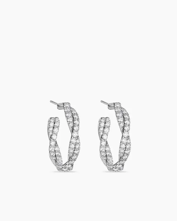 David Yurman Floating Hoop Earrings - Diamond