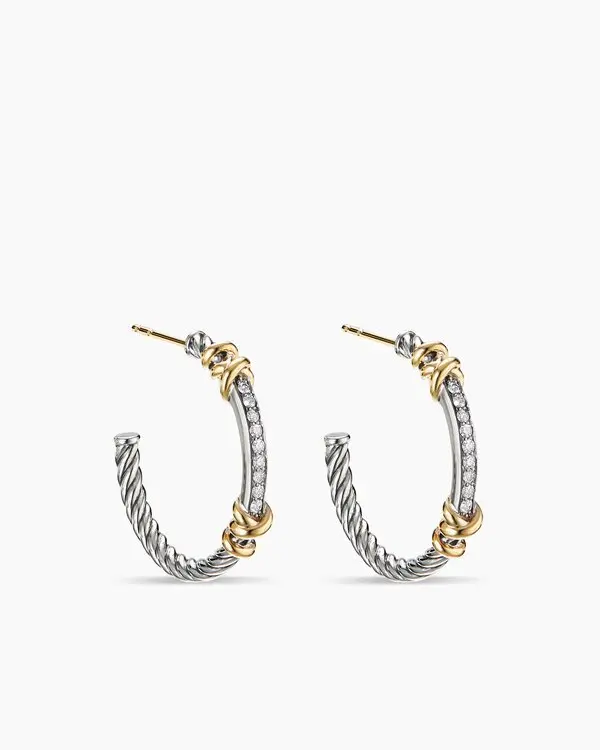 David Yurman Petite Helena Hoop Earrings - Diamond