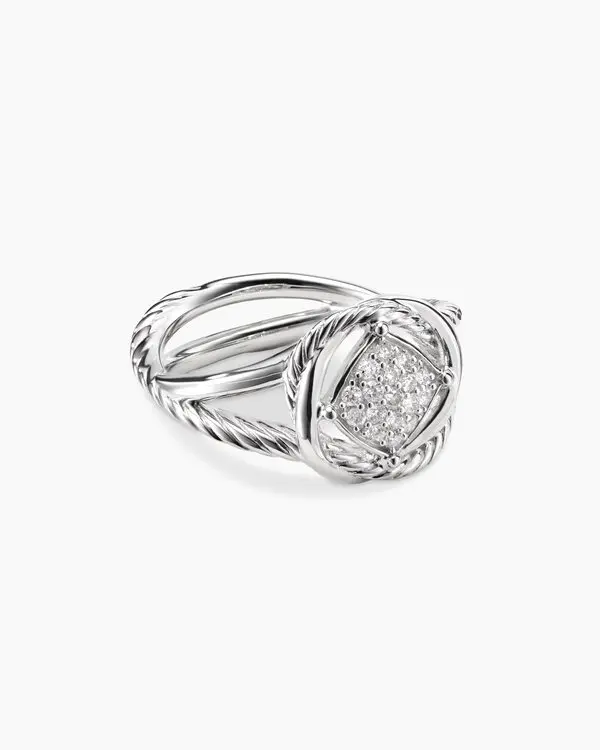 David Yurman Sterling Silver Infinity Ring With Diamonds - Diamond