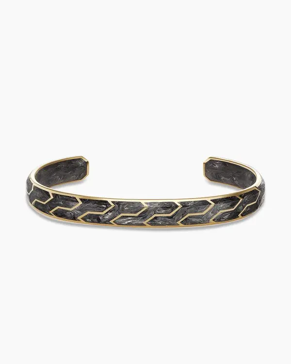 David Yurman Streamline Cuff In 18k Gold And - Forged Carbon