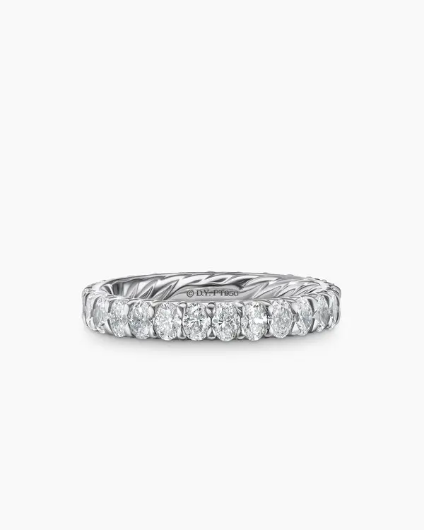 David Yurman Dy Eden Eternity Band In Platinum With Oval Diamonds - Diamond
