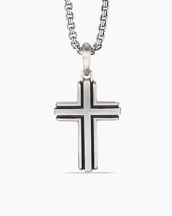 David Yurman Sterling Silver Cross Pendant - All Sterling Silver