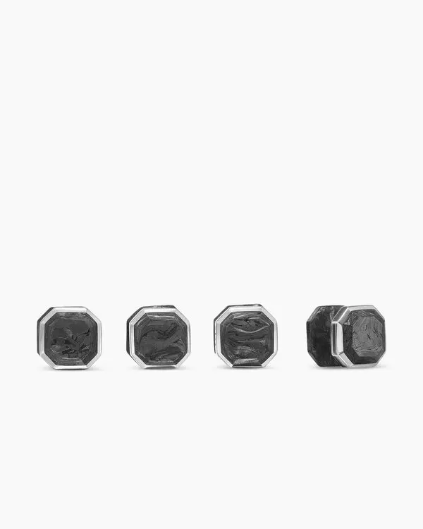 David Yurman Streamline® Tuxedo Studs In Sterling Silver - Forged Carbon