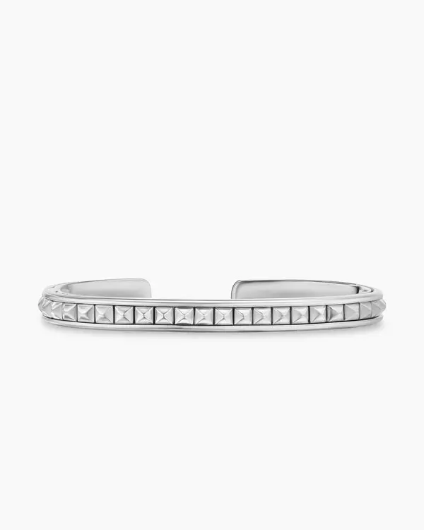 David Yurman Sterling Silver Pyramid Cuff Bracelet - All Sterling Silver