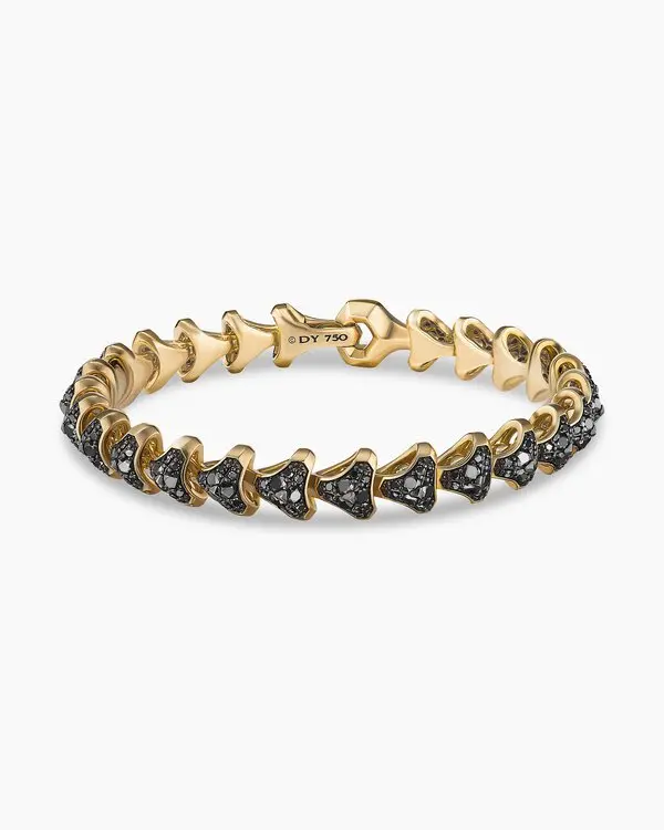 David Yurman 18k Yellow Gold Armory® Link Bracelet With Black Diamonds - Black Diamond