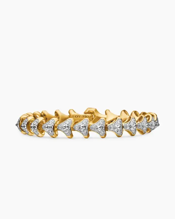 David Yurman 18k Yellow Gold Armory® Link Bracelet With Black Diamonds - Diamond