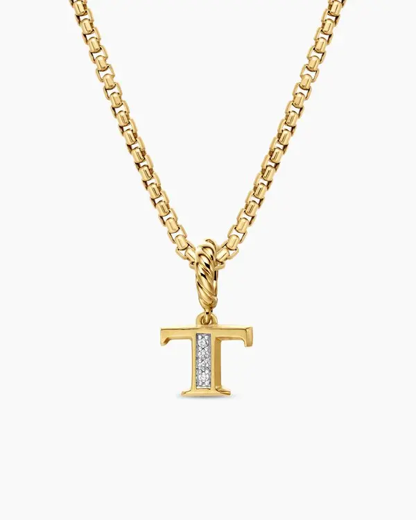 David Yurman Pavé Initial Q Pendant In 18k Yellow Gold With Diamonds - All 18k Yellow Gold
