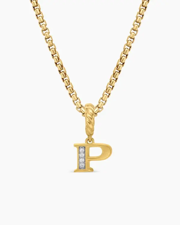 David Yurman Pavé Initial Q Pendant In 18k Yellow Gold With Diamonds - All 18k Yellow Gold
