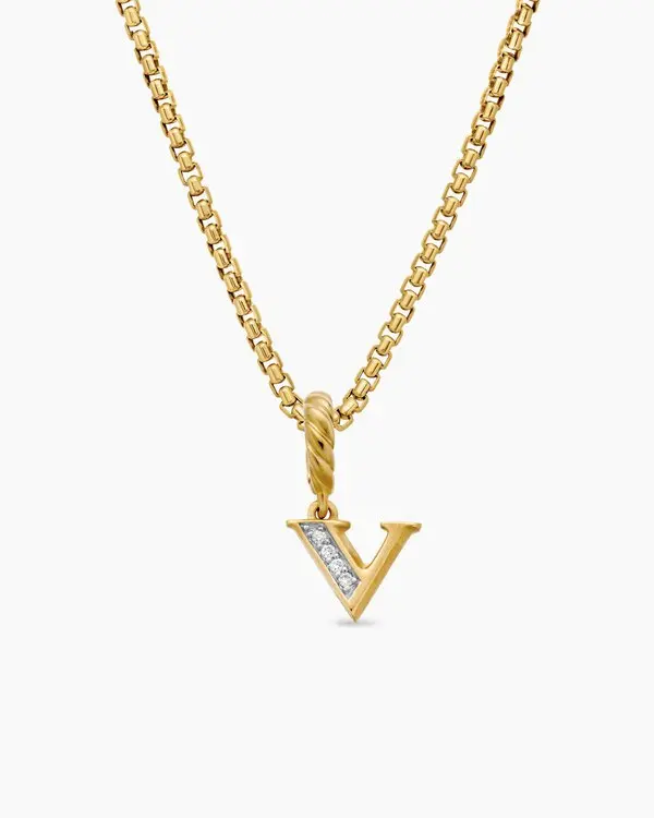 David Yurman Pavé Initial Q Pendant In 18k Yellow Gold With Diamonds - All 18k Yellow Gold