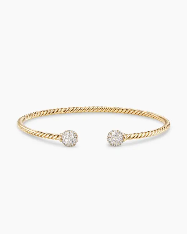 David Yurman 18k Yellow Gold Solari Cablespira® Bracelet - Diamond