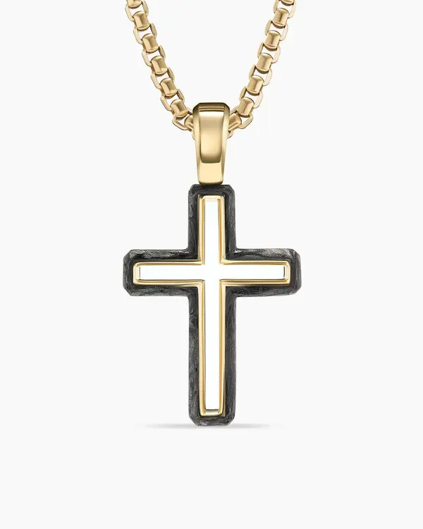 David Yurman Cross Pendant - Forged Carbon