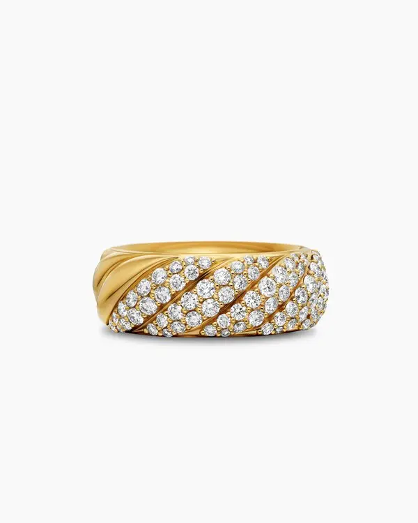 David Yurman Sculpted Cable Band Ring With Diamonds - Diamond