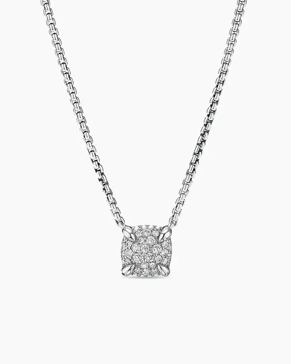 David Yurman Sterling Silver And Pavé Pendant Necklace - Diamond